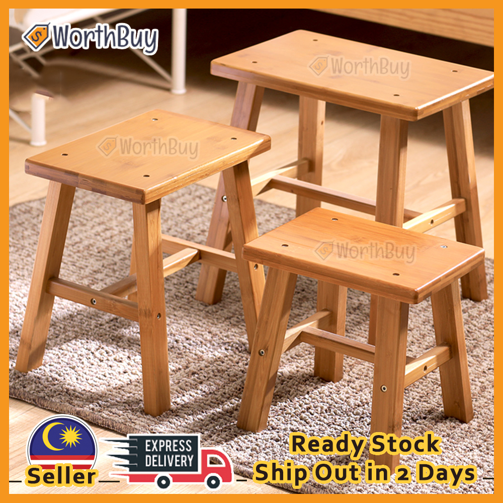 Worthbuy Strong Load Bearing Multifunctional Bamboo Stool Seat Saves ...