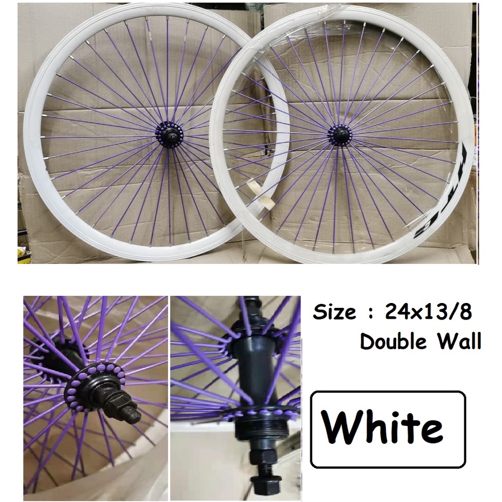 24x13/8 stock lama Rim Double Wall untuk basikal fixie , basikal biasa ...