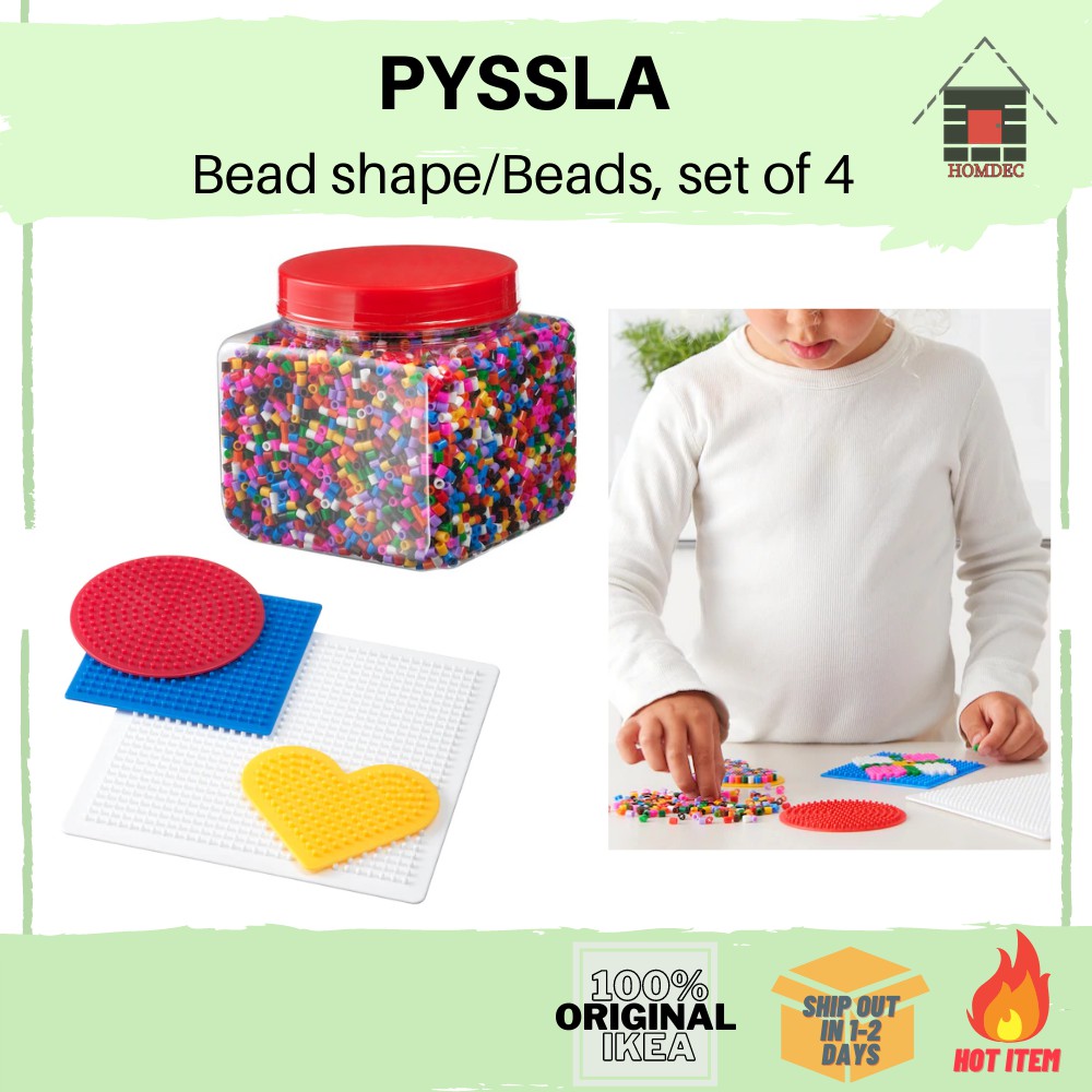 IKEA PYSSLA Bead shape/Beads, set of 4, mixed colours, 600g | Shopee ...