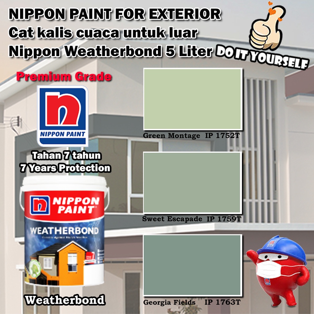 Nippon Paint Weatherbond Exterior collection 5 Liter Green Montage ...