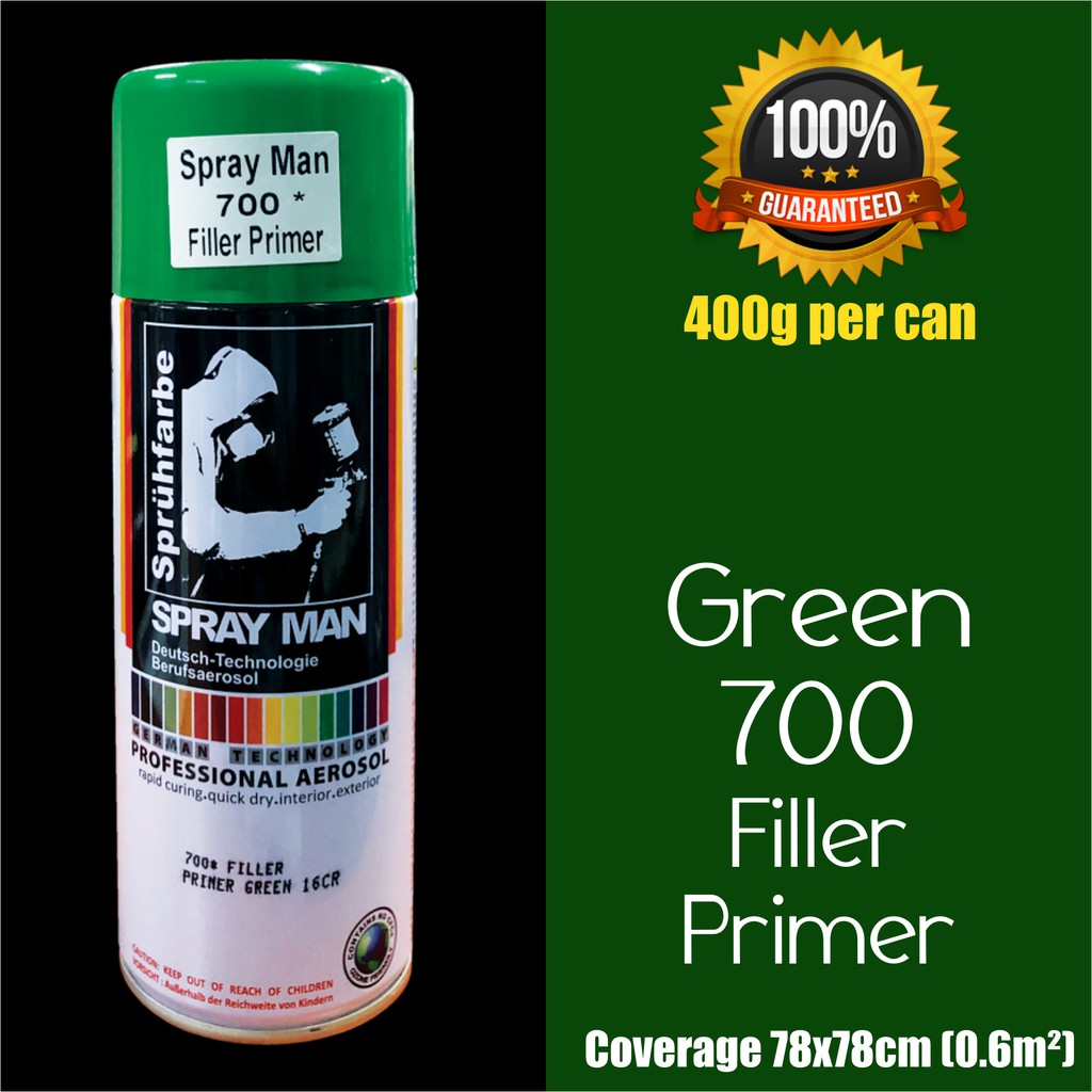 Spray Man Aerosol Spray Paint 1K Primer Filler Colour 400ml | Shopee ...