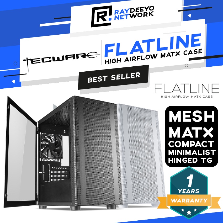 Tecware Flatline TG MATX Case [High Airflow/Minimalist/Compact/Full ...