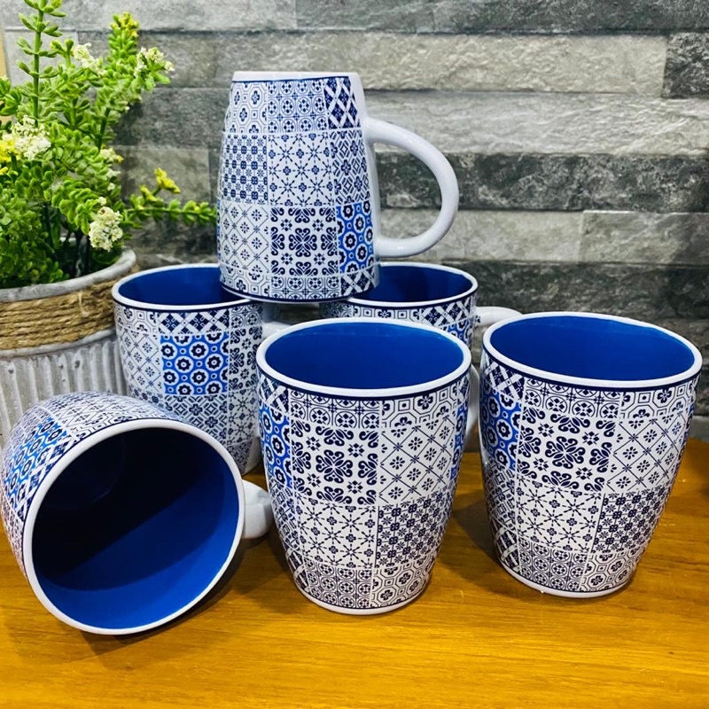 ‼️ NEW ARRIVAL ‼️ 6 PCS DECORATED MUG / CAWAN BUNGA 2 TONE | Shopee ...
