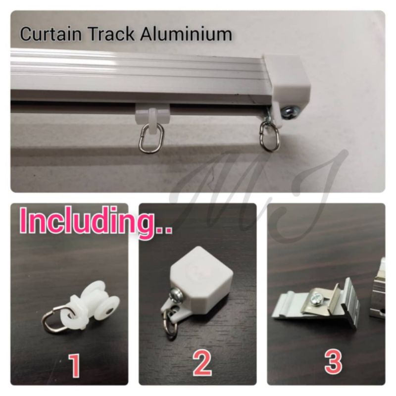 A09 Curtain Track Railing Curtain Berkualiti REL LANGSIR [complete set ...