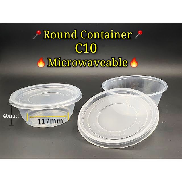 EC 10oz pp round container (50pcs+-) 10oz (300ml) disposable plastic ...