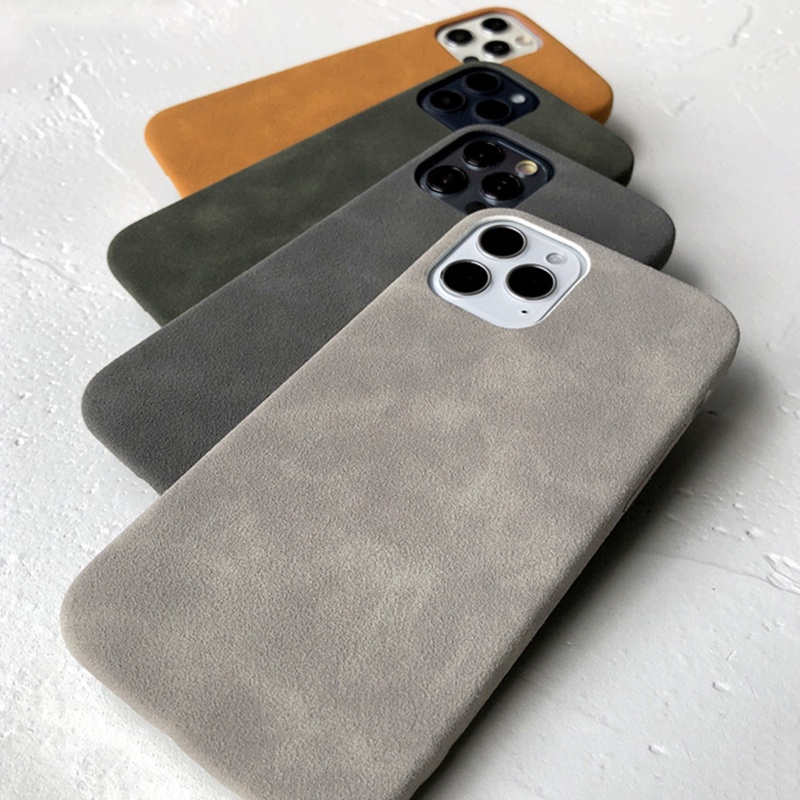 Ultra thin Suede Texture leather Phone Cases For iPhone 12 Mini 11 Pro ...