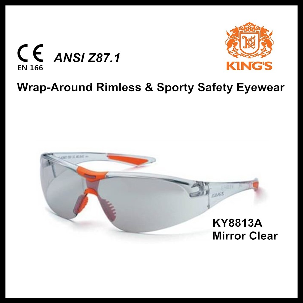 KING'S KY8813A Mirror Clear Safety Eye Protection Sporty Glasses ...