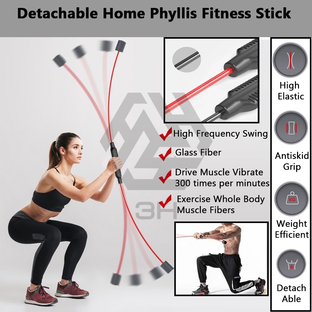 3H Batang Senaman Getah Pelbagai Fungsi | Flexi Fitness Rod | Alat Yoga ...