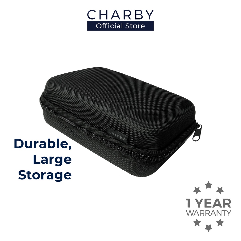 CHARBY Nylon-Weave Hard Case Portable Storage Pouch for Charger, Cables ...