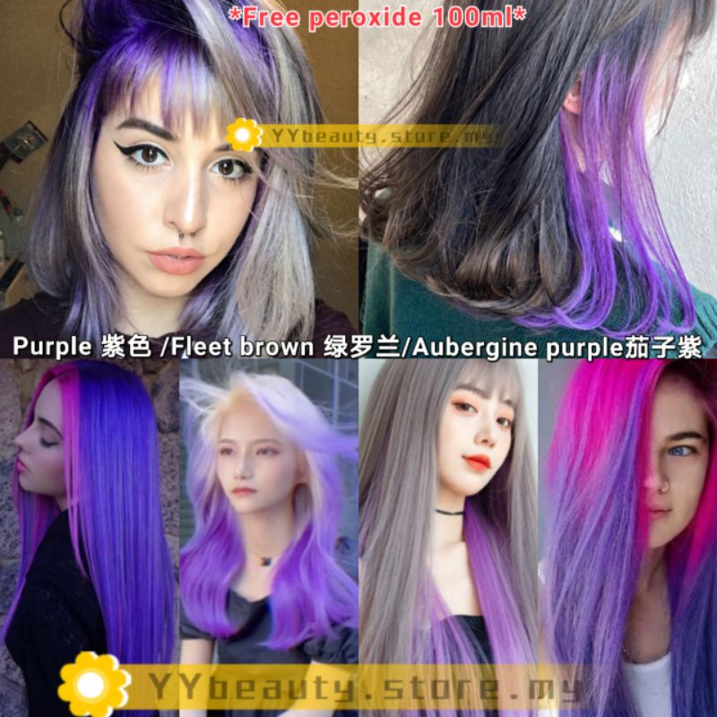 Purple Violet Professional Hair Color Set 100ml Dye Hair Warna Rambut ...
