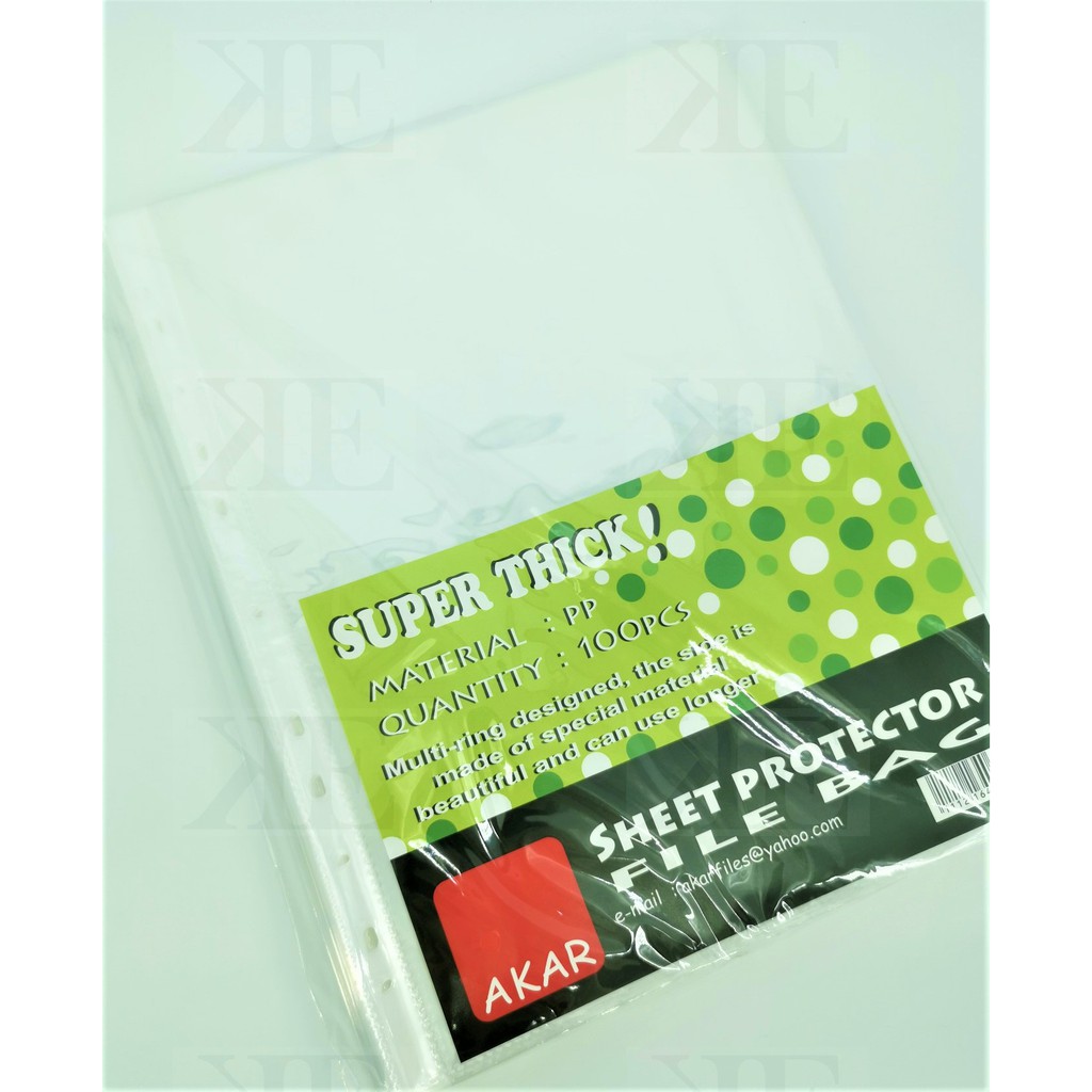 AKAR A4 Super thick / Normal Protector Sheets / Sheet Protector (100'S ...