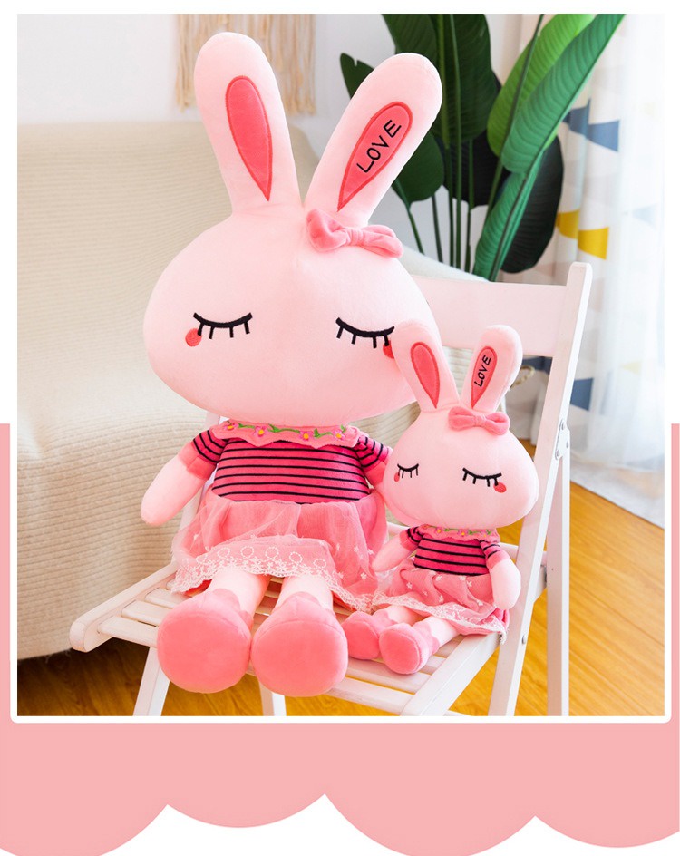 JOJOY Long Leg Rabbit Plushie Patung Arnab Cute Comel For Girl Pink ...