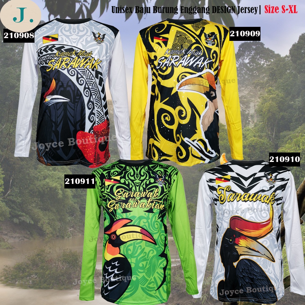 Unisex Baju Batik Jersey Sarawakian Sarawak Design Lengan Panjang Long ...