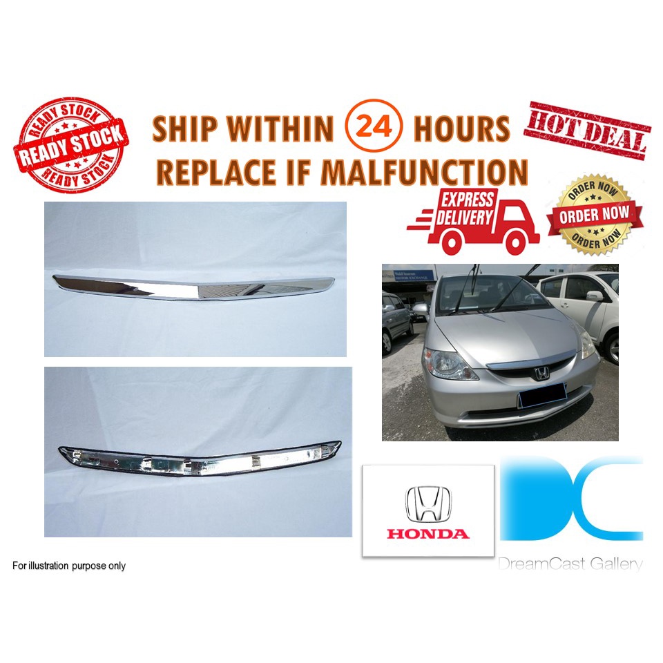 HONDA CITY (SEL) 2003 FRONT BONNET MOLDING (CHROME) | Shopee Malaysia