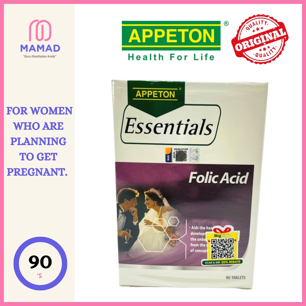 APPETON ESSENTIALS FOLIC ACID 90 TABLETS | Shopee Malaysia