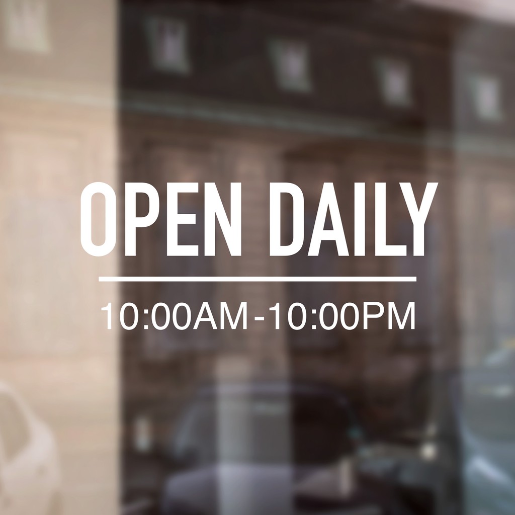 [Sticker] Business Hour Sticker Custom Made - Glass / Window Decal ...