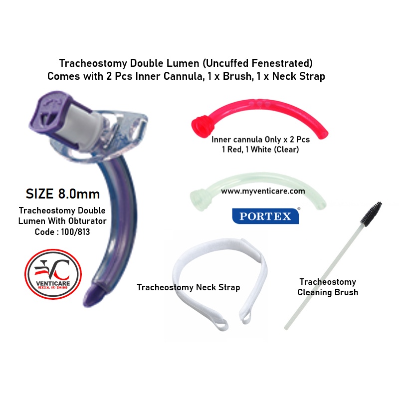 TRACHEOSTOMY SET KIT NON CUFFED FENESTRATED PORTEX SHILEY COVIDIEN (FOR ...