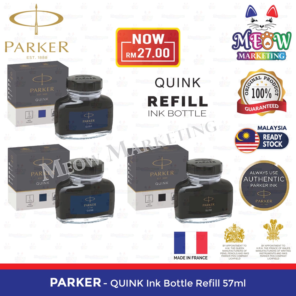 Parker Quink Ink Bottle / Fountain Pen Ink Bottle - 57ml | Shopee Malaysia