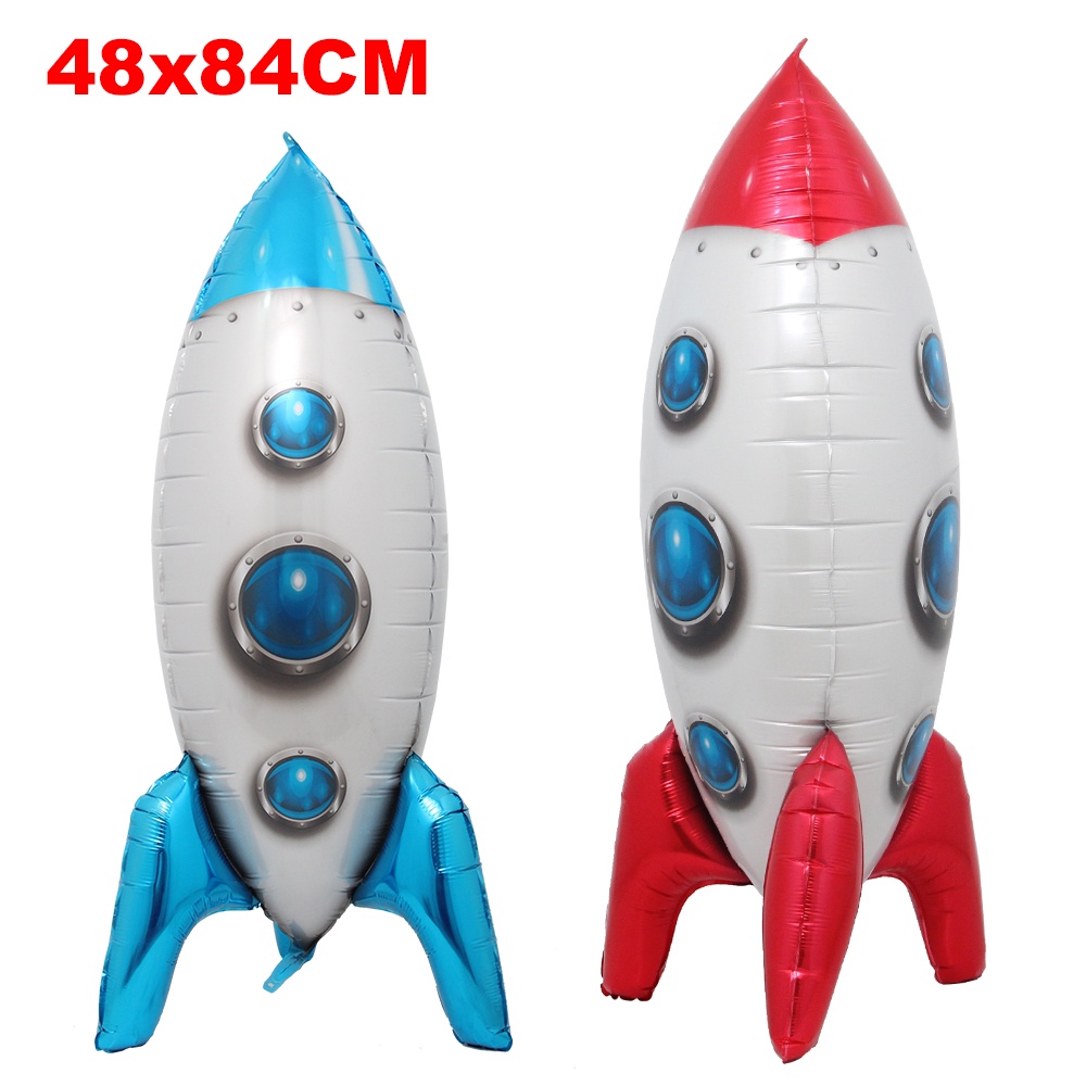 4D Rocket Balloon Outer Space Foil Balloons Kids Toys Birthday Party ...