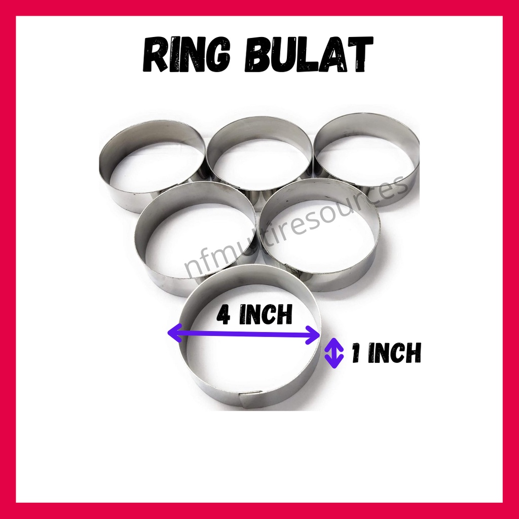 Ring Burger Acuan Roti Oblong Sosej Hot Dog Mould Murtabak Mini Petak ...