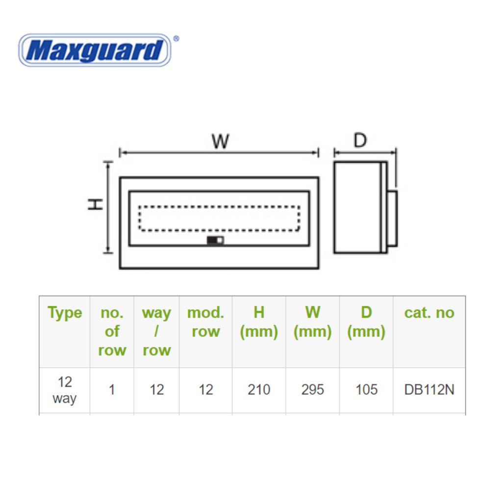 MAXGUARD Metal Clad DB Suitable Fit Isolator & Switch Fuse MCB As Main ...