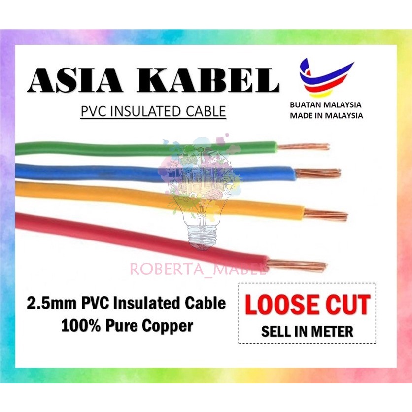 2.5mm PVC Insulated Power Cable / Kable elektrikal (100% Pure Copper ...
