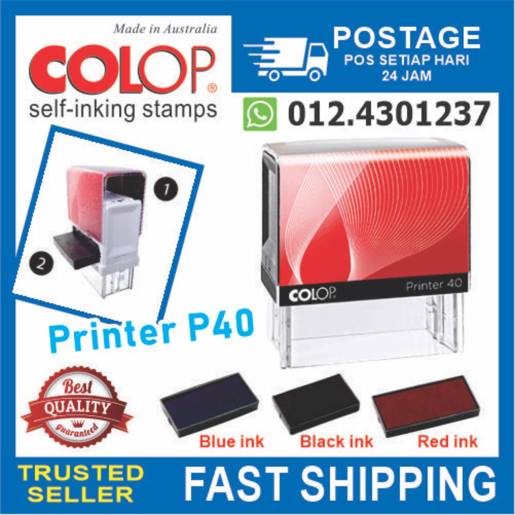 COLOP STAMP P40 self inking ( customer Design ) | Shopee Malaysia