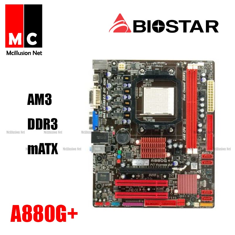 Biostar A880G+ MATX Motherboard AMD AM3 DDR3 | Shopee Malaysia
