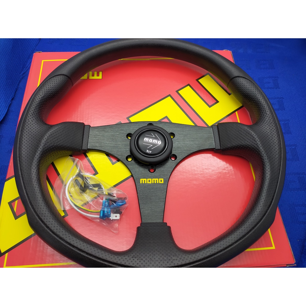 5D BUTTON MOMO 14 inch sport racing steering wheel car universal | Shopee Malaysia
