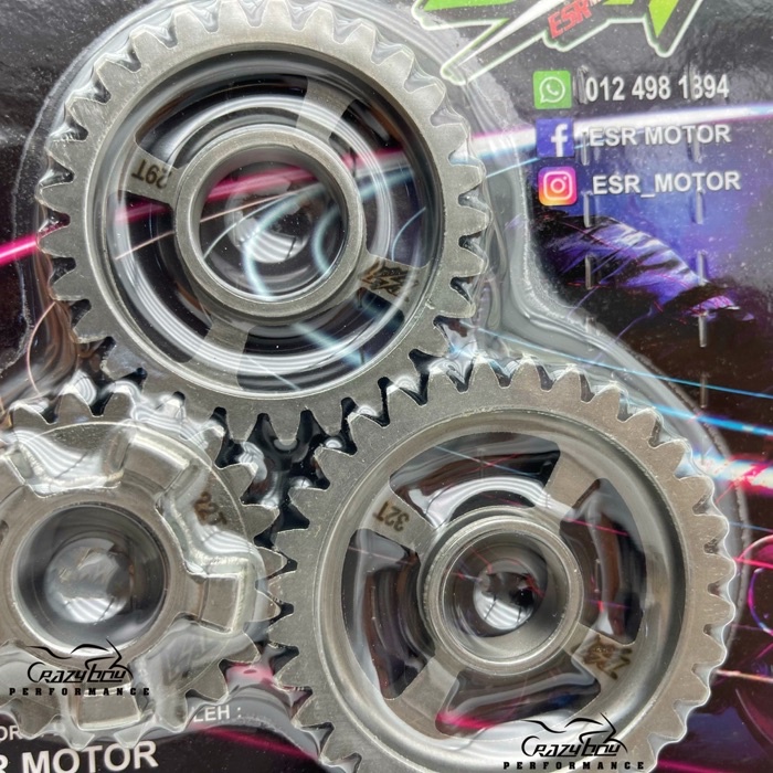 ESR MOTOR 100% ORIGINAL RACING GEAR BOX Y15ZR/LC135 5S/FZ150/W125/WAVE 125 1ST,2ND,5TH (R-32T ...