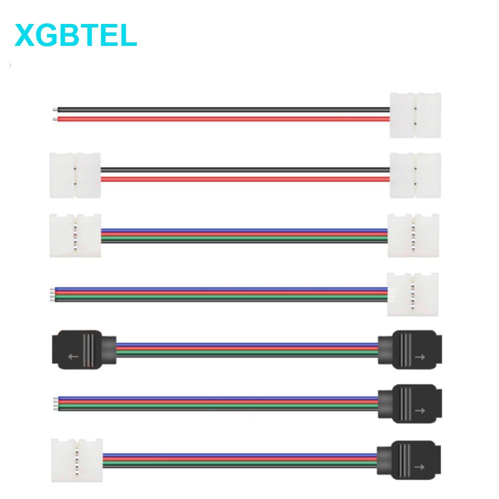 WS2812B WS2811 5050 RGB LED Strip Single / Double End Solderless Cover Connector 8mm/10mm /2pin ...