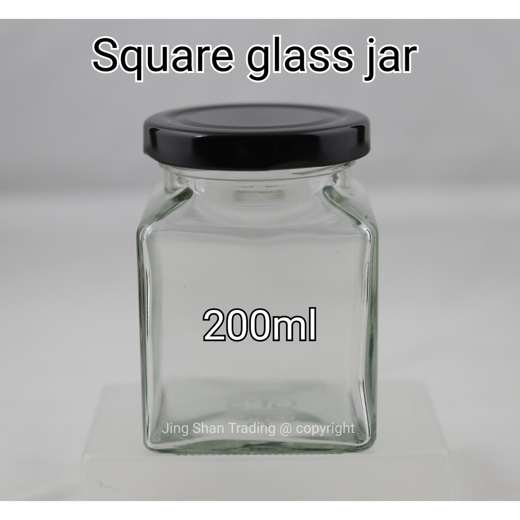 [72pcs Sq jar ] 200ml Square glass Jar / Botol sambal/ powder jar ...