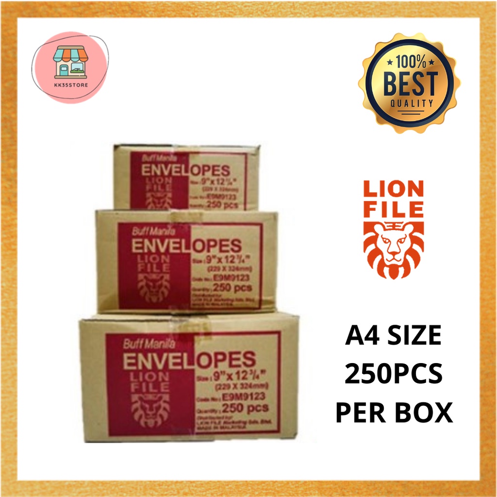 [READY STOCK] Lion A4 Size Buff Manila Envelope (Brown)-250Pcs/Box ...