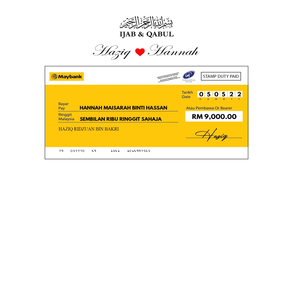 Softcopy Mockup Cheque Replika Cek Hantaran | Shopee Malaysia