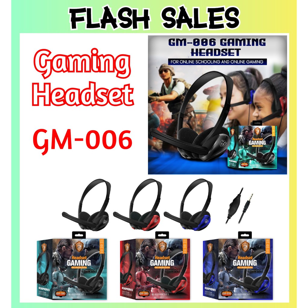 [Ready Stock]] AKZ Gaming Headsets GM-006 Headphones Over-Ear Lightweight Headsets with Mic ...