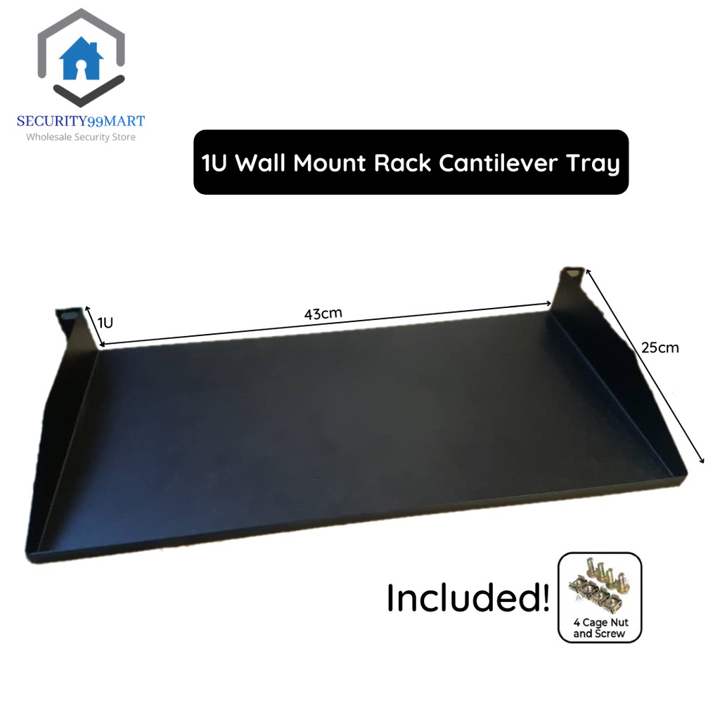 1U Cantilever Tray for Wall Mount Server Rack | 250mm Depth | Equipment ...