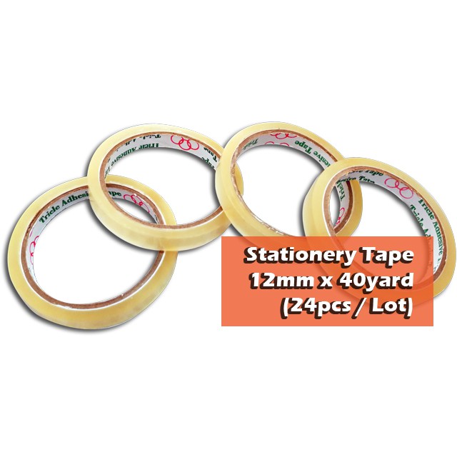 Cellophane Tape / Stationery Tape-12mm x 40yard (1Lot /24pcs) | Shopee ...