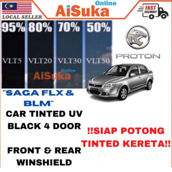 Proton Saga flx/blm 4 Door Tinted UV Hitam(Gelap 50% 70% 80% 95%) Siap ...