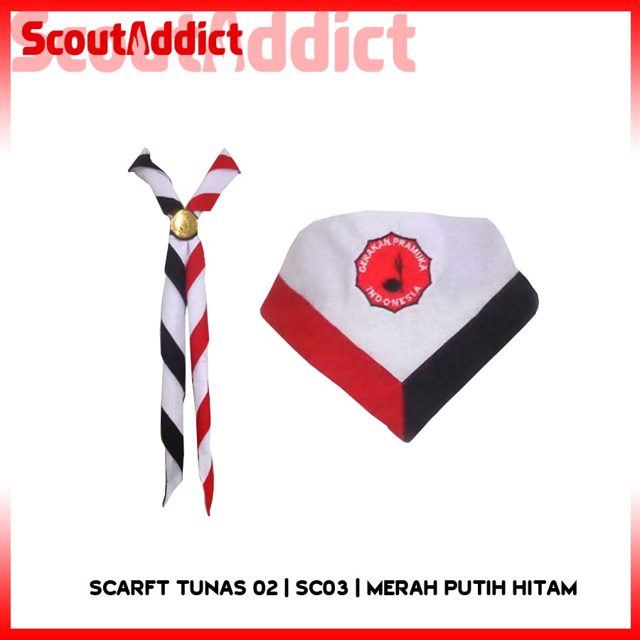 MERAH HITAM PUTIH Tunas Scout Scarf (Red White Black) Code SC03 ...