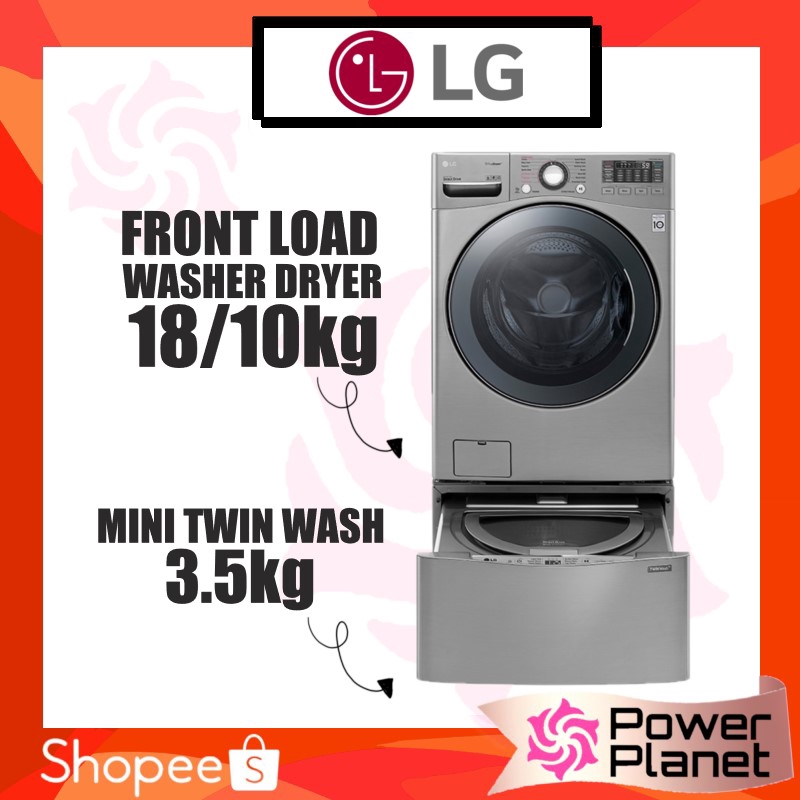 LG Washer Dryer F2718RVTV 18/10Kg + LG T2735NTWV 3.5Kg Mini Twin Wash ...