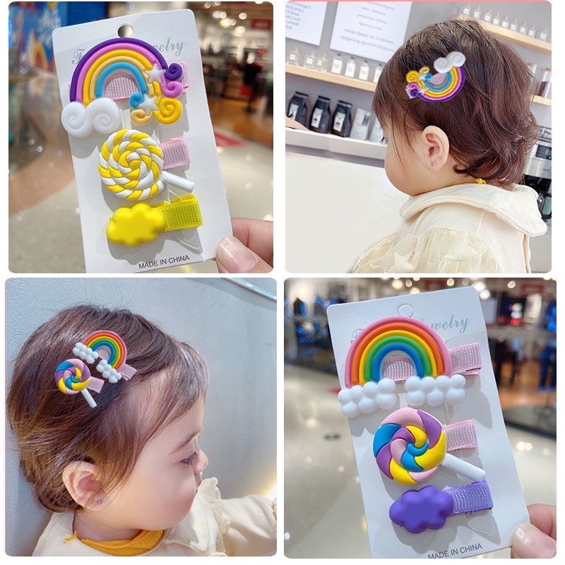 🌸Ready Stock🌸3pcs Rainbow Hair Clip | Shopee Malaysia