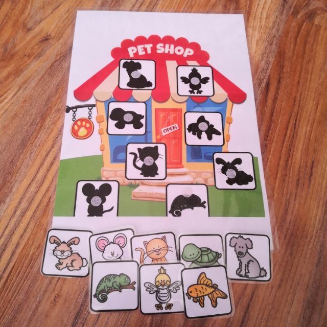 Animals Recognition-Pet Shop Animals Shadow Matching Montessori Early ...
