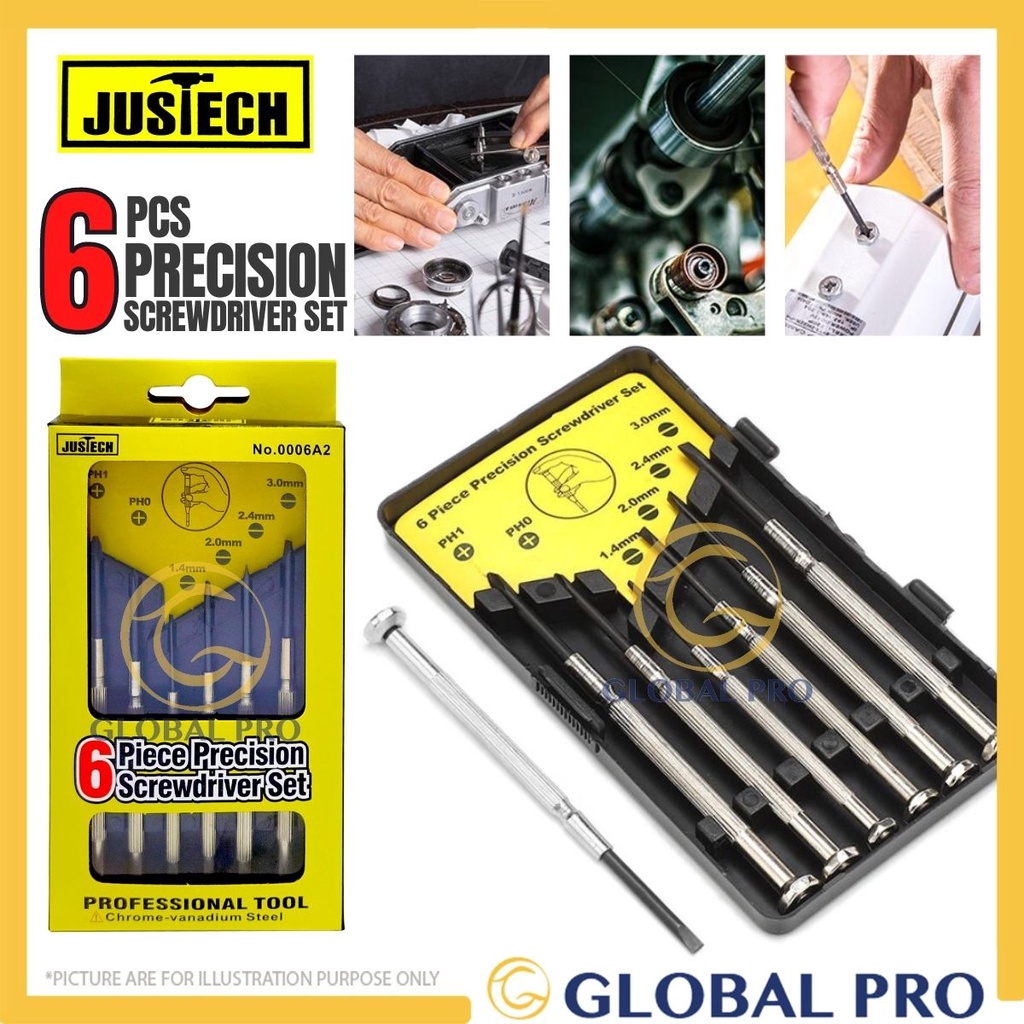 JUSTECH Japan 6pcs Precision Screwdriver Set with Case, Mini ...