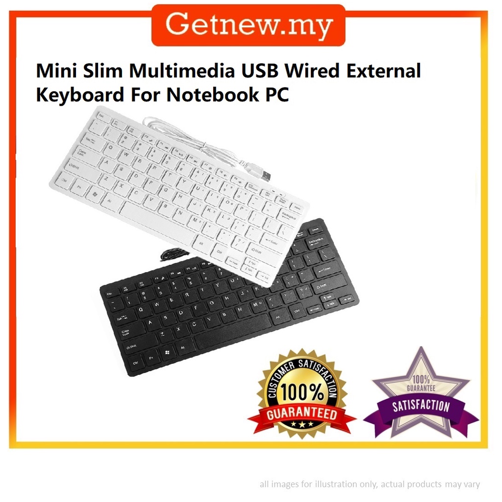Mini Slim Multimedia USB Wired External Keyboard For Notebook PC ...