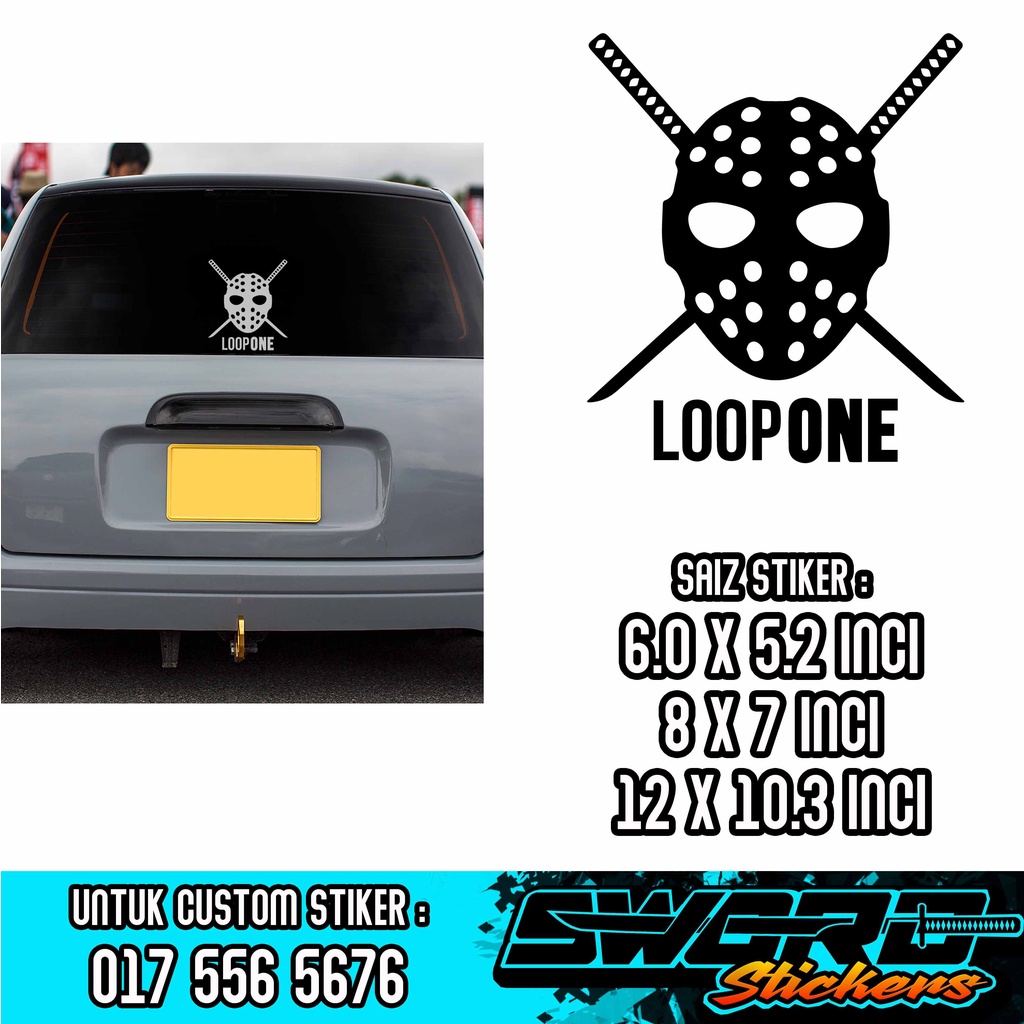 STICKER LOOP ONE / STICKER KERETA / STIKER KANJO / CAR STICKERS ...
