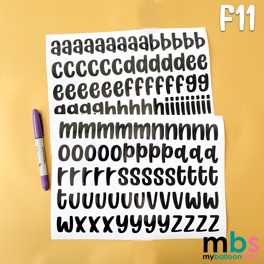 ABC Sticker Capital Letters Bubble Balloons Transparent Sticker ...