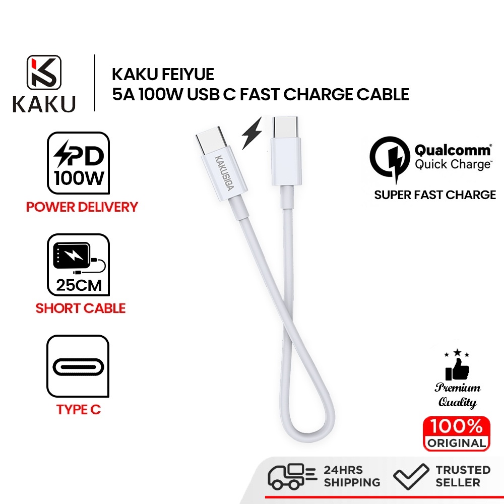 KAKU FEIYUE PD 100W Cable 5A Super Fast Charge QC Type C to USB C Cable Powerbank iPad Samsung ...