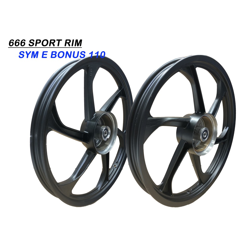 Sport Rim 666 (6 Kaki ), Black ,PNP SYM (E-Bonus 110 Front & Rear Brake ...