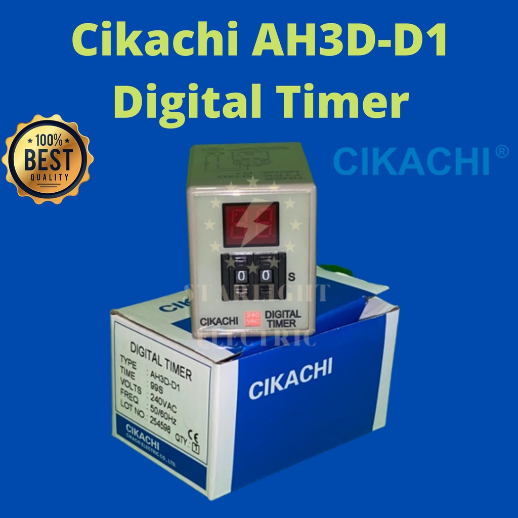 CIKACHI AH3D-D1 DIGITAL TIMER 0.99sec/9.9sec/99sec/9.9min/99min/9.9Hour/99Hour 12VDC 24VDC ...