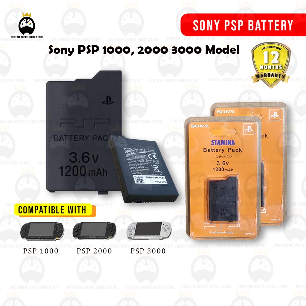 Sony PSP Battery 1000 2000 3000 Model Bateri PSP MURAH BATTERY ORI PSP ...